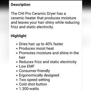 Chi | Hair | Chi Pro Low Emf Classic Red Metallic | Poshmark